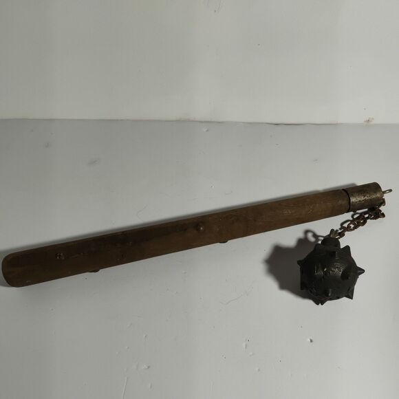 Games | Vintage Heavy Iron Spiked Ball And Chain Flail Weapon From ...